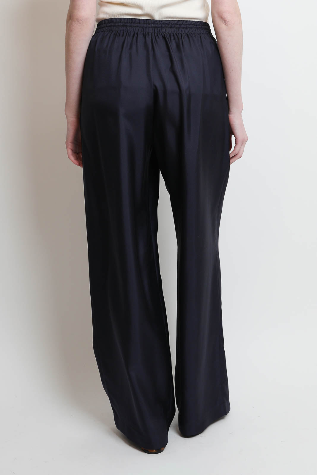 Wide Leg Silk Pants in Night